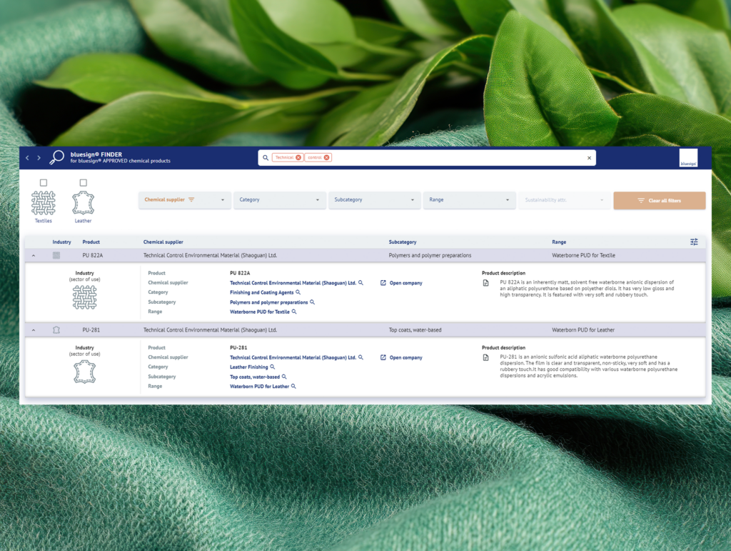 bluesign® APPROVED | Technical Control: Pioneering Sustainable ...